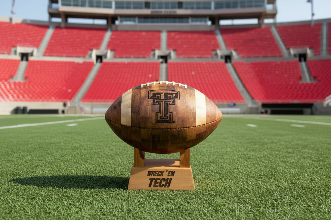 Texas Tech University Handcrafted Wooden Football – Custom Sports Gift ...